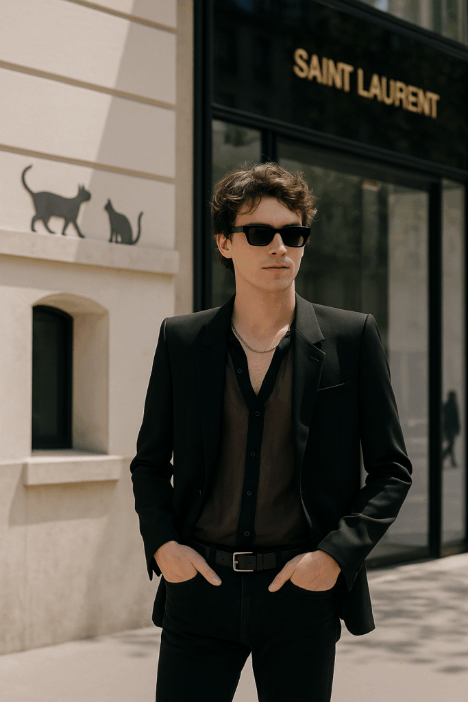 Christopher Briney y su Estilo Único en Saint Laurent - Columna Digital
